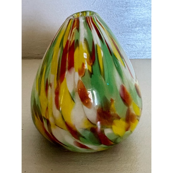 Unknown | Accents | Hand Blown Vintage Confetti Art Glass Bud Vase Reed ...